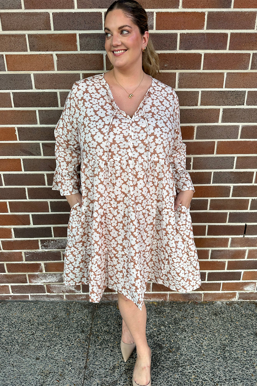 Scout Tiered Dress in Osaka Beige